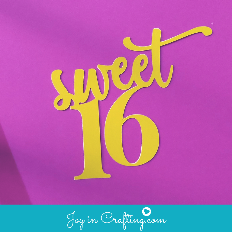 Sweet 16 Cake Topper Template - Joy in Crafting