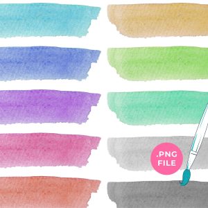 Free Colorful Watercolor Brush Strokes Set - Joy in Crafting