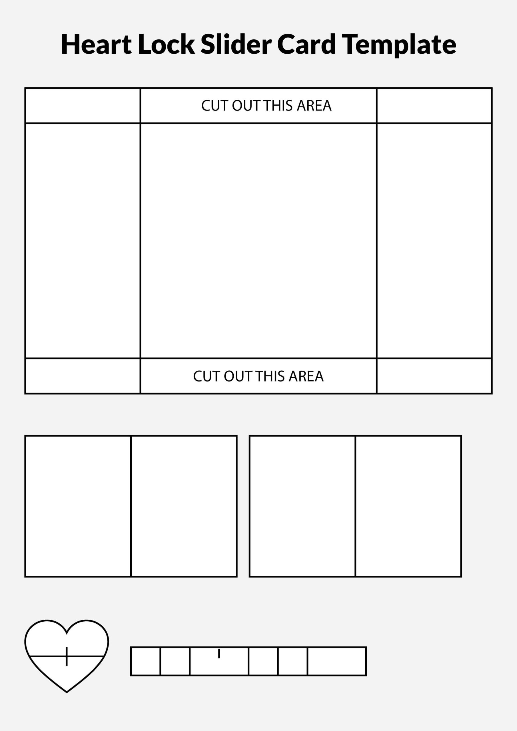 Valentines Day Card Template Heart Lock Slider - Joy in Crafting