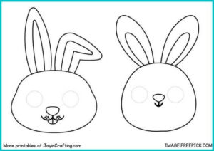 Easter Bunny Mask Printable Coloring Page - Joy in Crafting