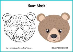 Jungle Animal Mask Printable Coloring Page - Joy in Crafting