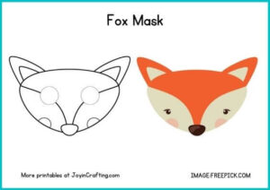Jungle Animal Mask Printable Coloring Page - Joy in Crafting