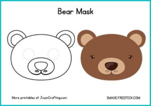 Jungle Animal Mask Printable Coloring Page - Joy in Crafting