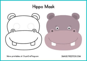 Jungle Animal Mask Printable Coloring Page - Joy in Crafting