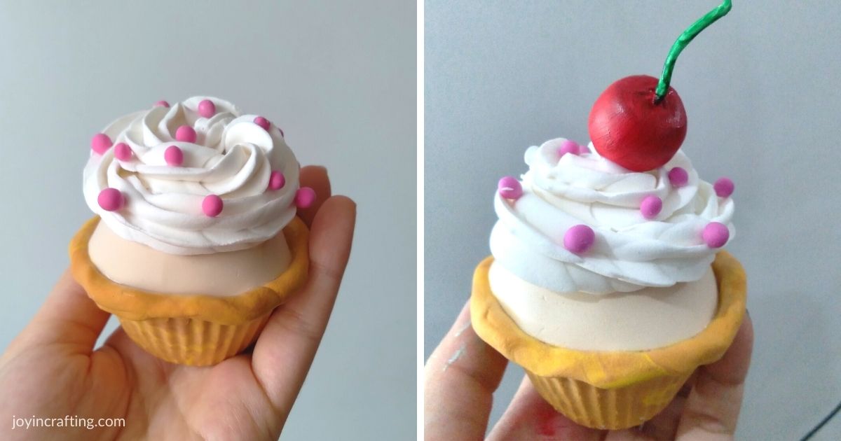 How to Make Fake Cupcake Using Air Dry Clay - Joy in Crafting