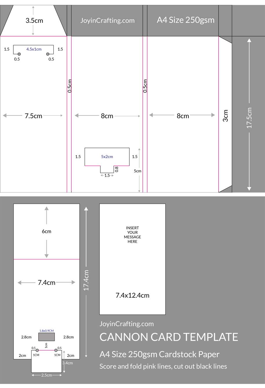 How to Make BOOMF Cannon Card Template - Joy in Crafting