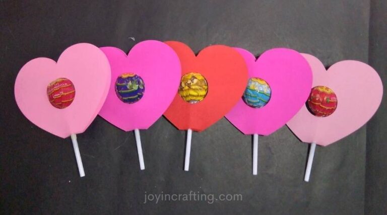 Flower Lollipop Holder Template for Valentine's Day - Joy in Crafting