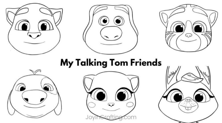 Talking Tom Cat and Friends Printable Coloring Mask - Joy in Crafting