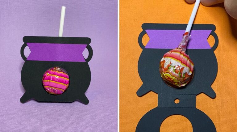 Halloween Paper Lollipop Holder Template - Joy in Crafting