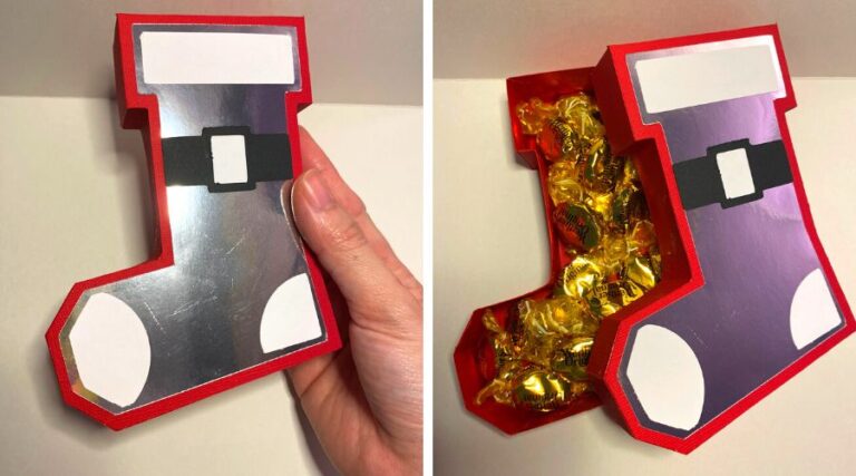 Christmas Sock Box Template - Joy in Crafting