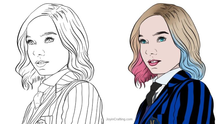 Enid Sinclair Coloring Page | Wednesday Addams Netflix - Joy in Crafting