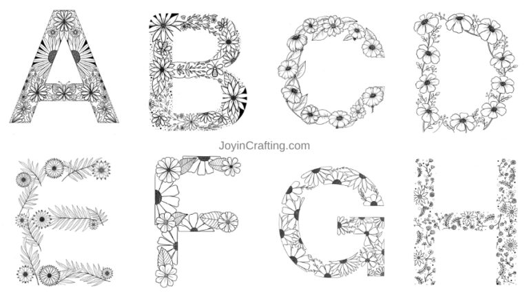 Floral Letter Coloring Page PDF Printables - Joy in Crafting
