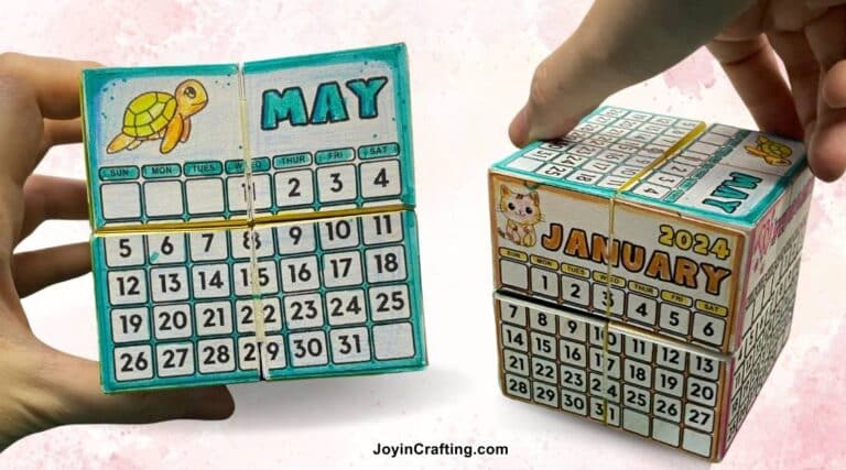 Paper Infinity Cube Calendar 2024 Printable - Joy in Crafting