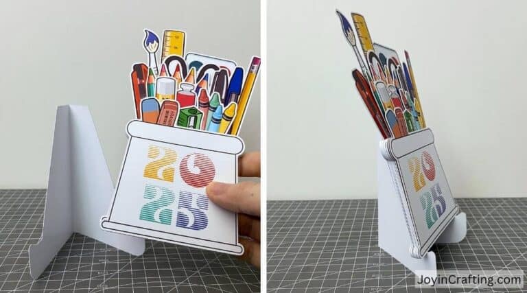 Stacked Calendar 2025 with Stand - Silhouette Cut File - Joy in Crafting